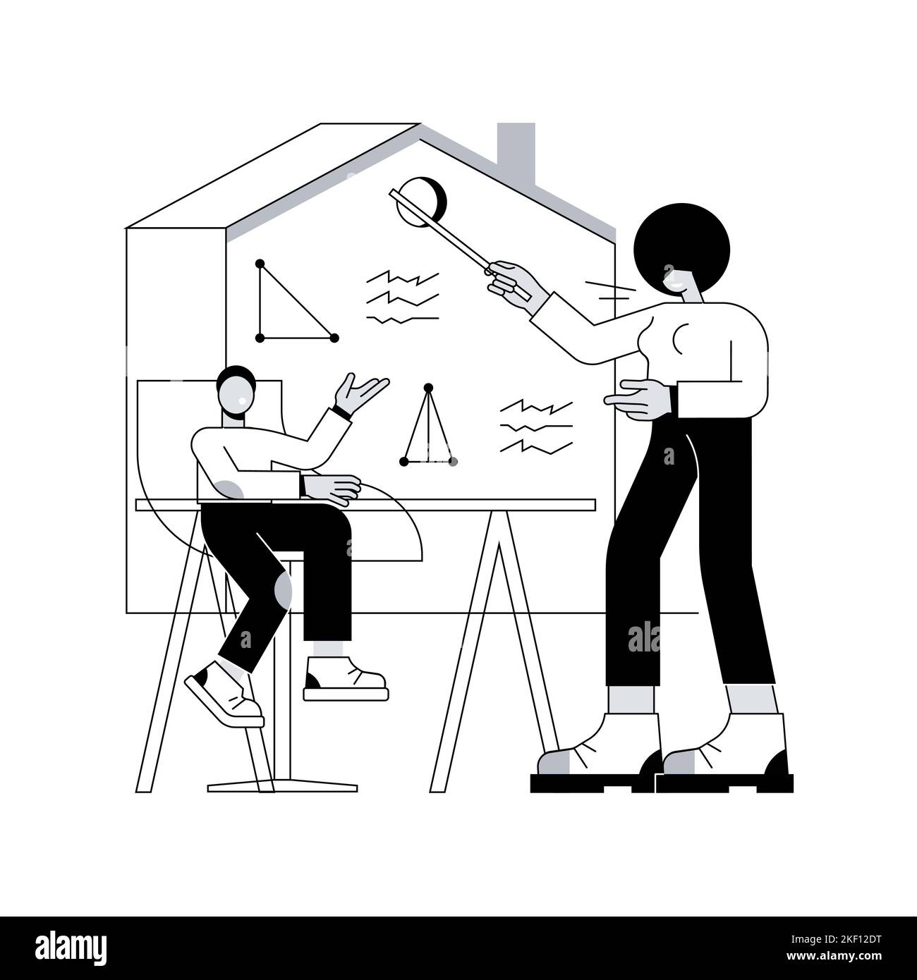 Home-school your kids abstract concept vector illustration. Distance learning, remote home ...