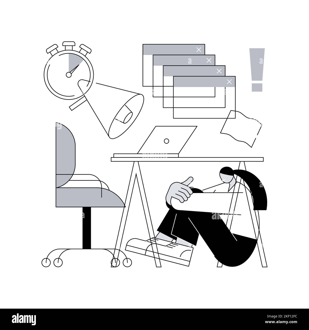 Stress abstract concept vector illustration. Acute mental disorder ...