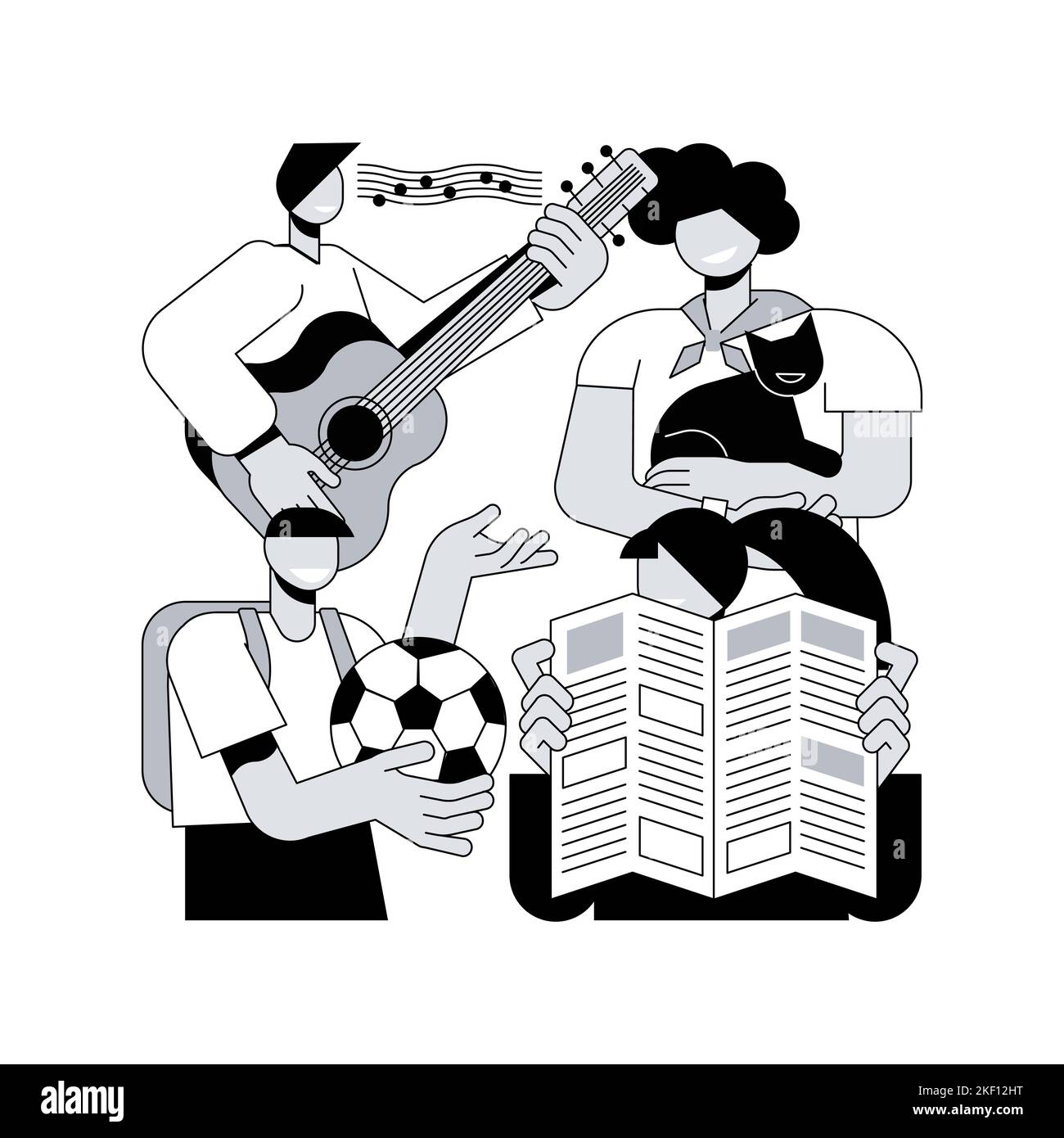 After school activities abstract concept vector illustration. Teens ...