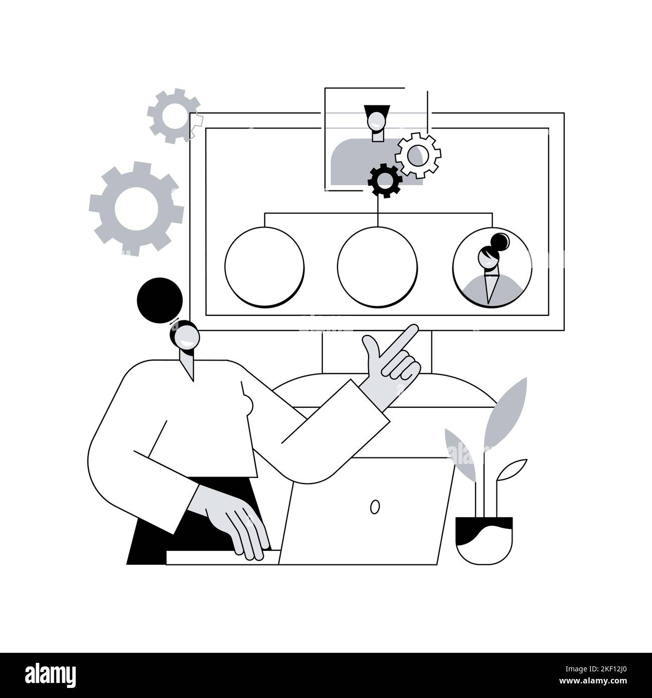 Organization abstract concept vector illustration. Self-organization ...
