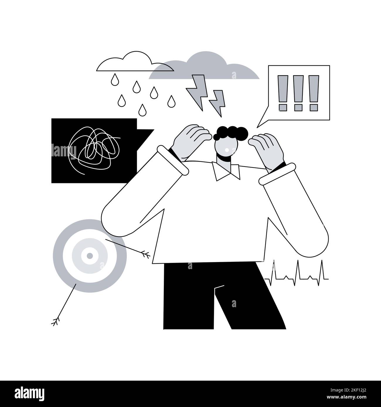 Anxiety abstract concept vector illustration. Social anxiety disorder ...