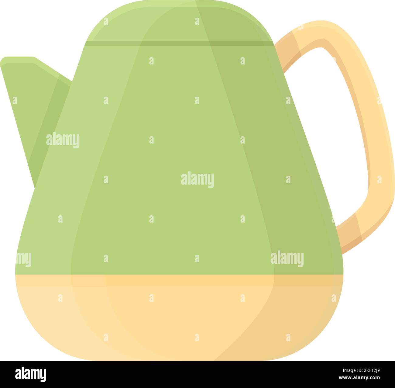 Green decor kettle icon cartoon vector. Electric water pot. Boiler ...