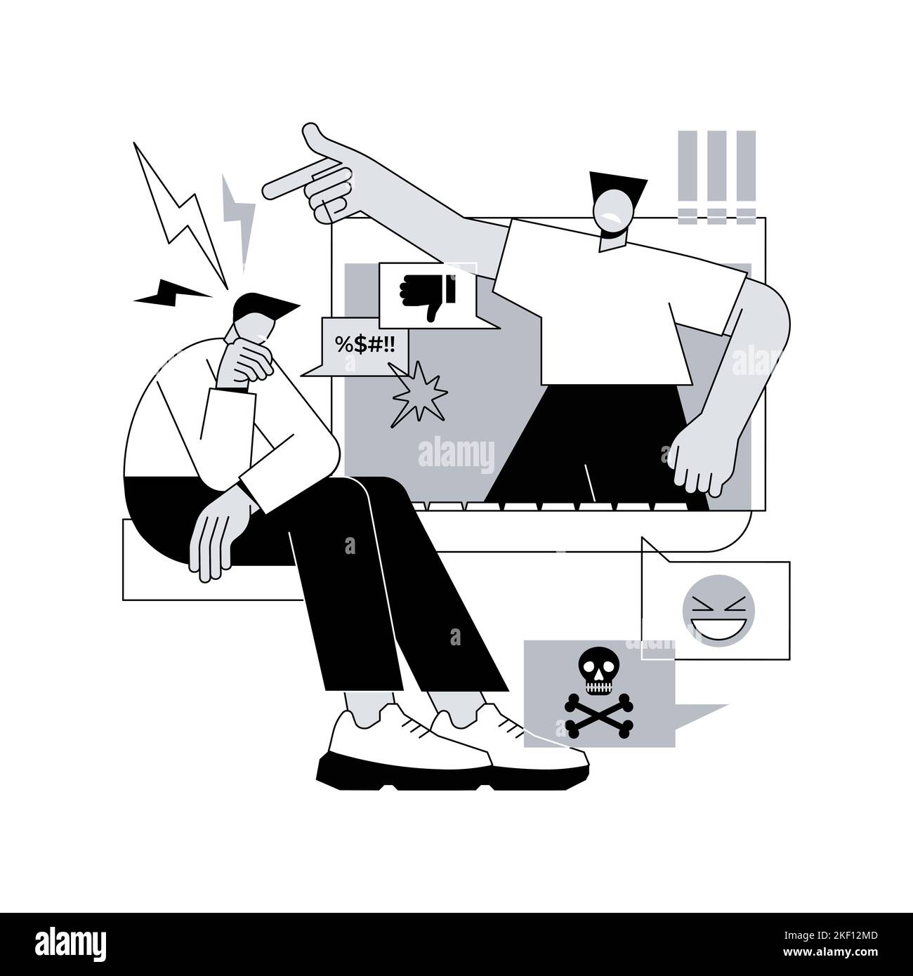 Internet criticism abstract concept vector illustration. Social media ...