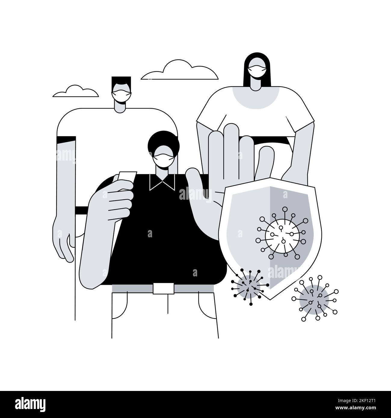 Wear a mask abstract concept vector illustration. Virus spread ...