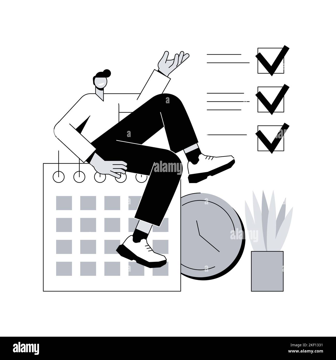 Set up daily schedule abstract concept vector illustration. Quarantine ...