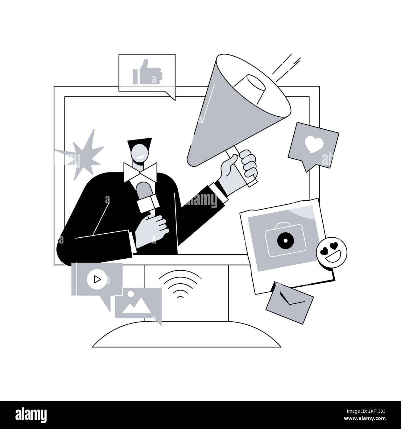Social media news and tips abstract concept vector illustration. Social ...