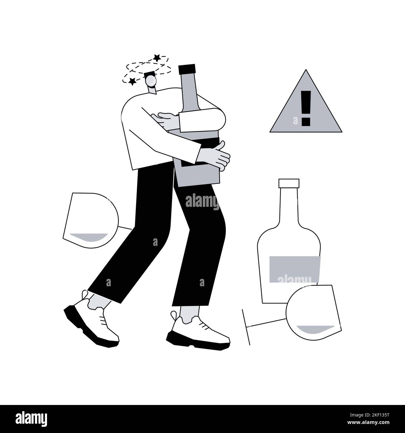 Drinking alcohol abstract concept vector illustration. Binge drinking ...