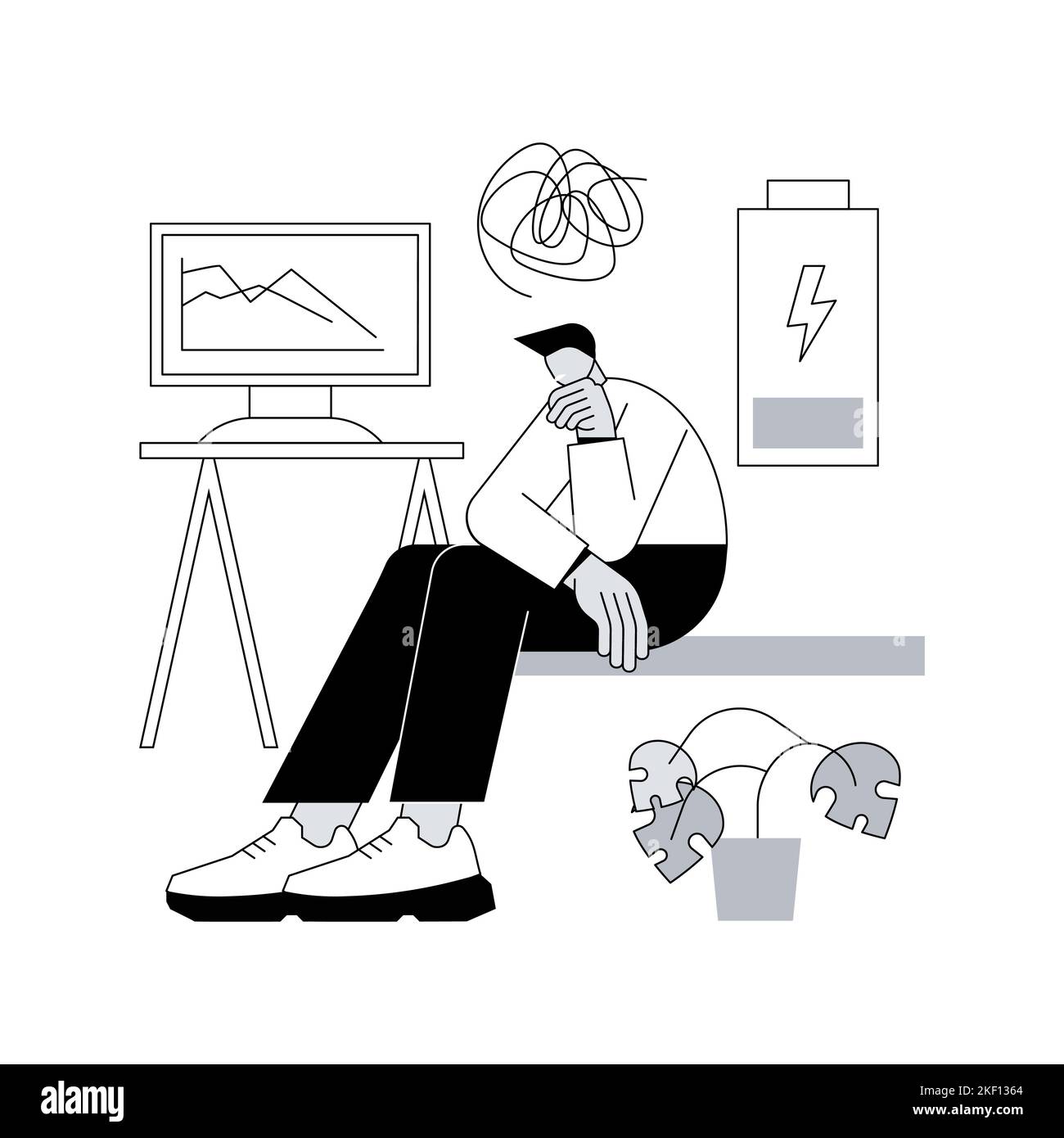 Emotional burnout abstract concept vector illustration. Psychological ...