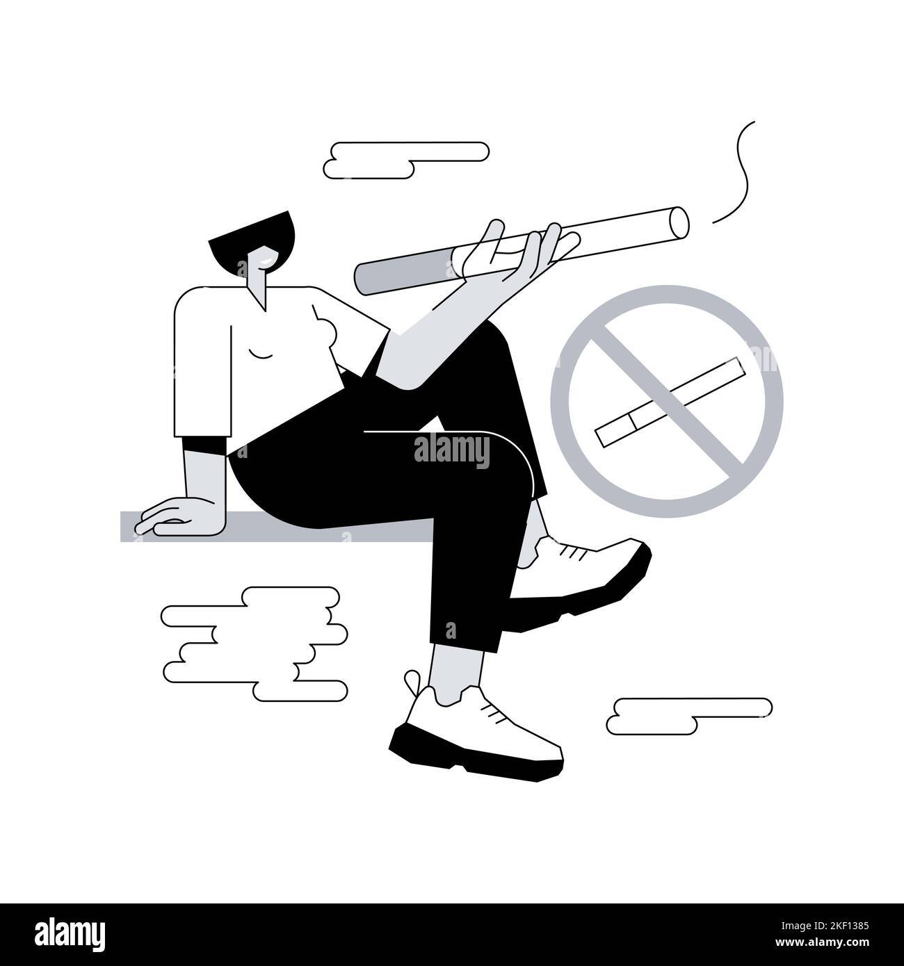 Smoking cigarettes abstract concept vector illustration. Quit smoking ...
