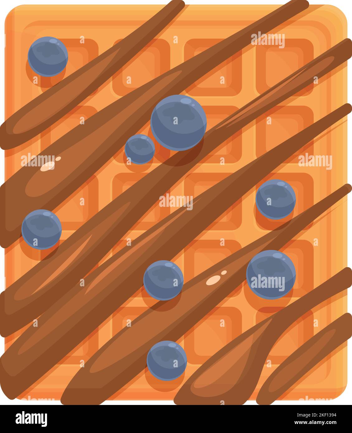 Blueberry waffle icon cartoon vector. Belgian food. Snack wafer Stock ...