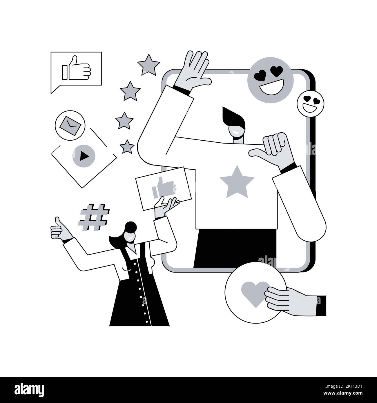 Social media star abstract concept vector illustration. Influencer ...