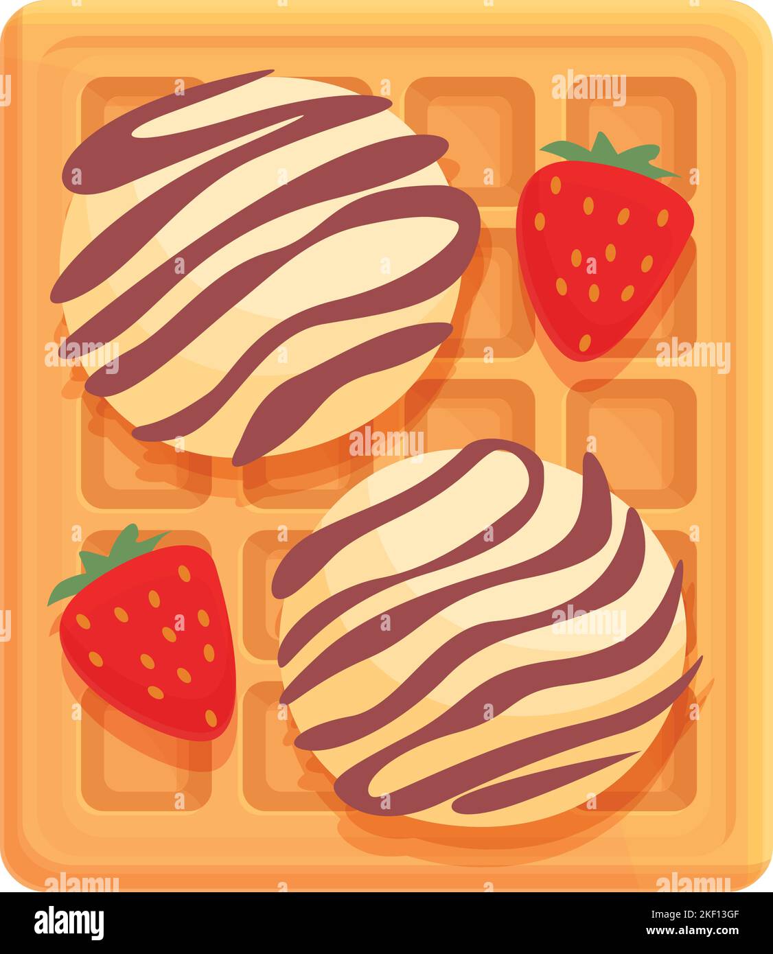 Cooking waffle icon cartoon vector. Fruit food. Pastry snack Stock ...