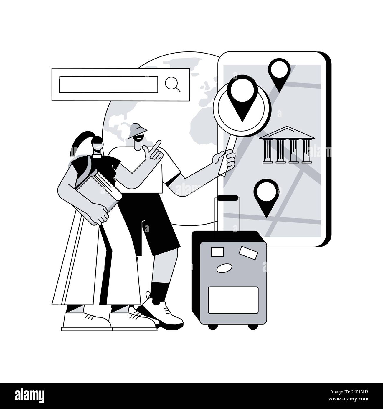 Smart tourism system abstract concept vector illustration. Digital ...