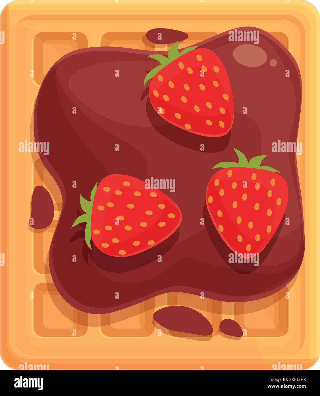 Cream chocolate waffle icon cartoon vector. Belgian food. Snack honey ...