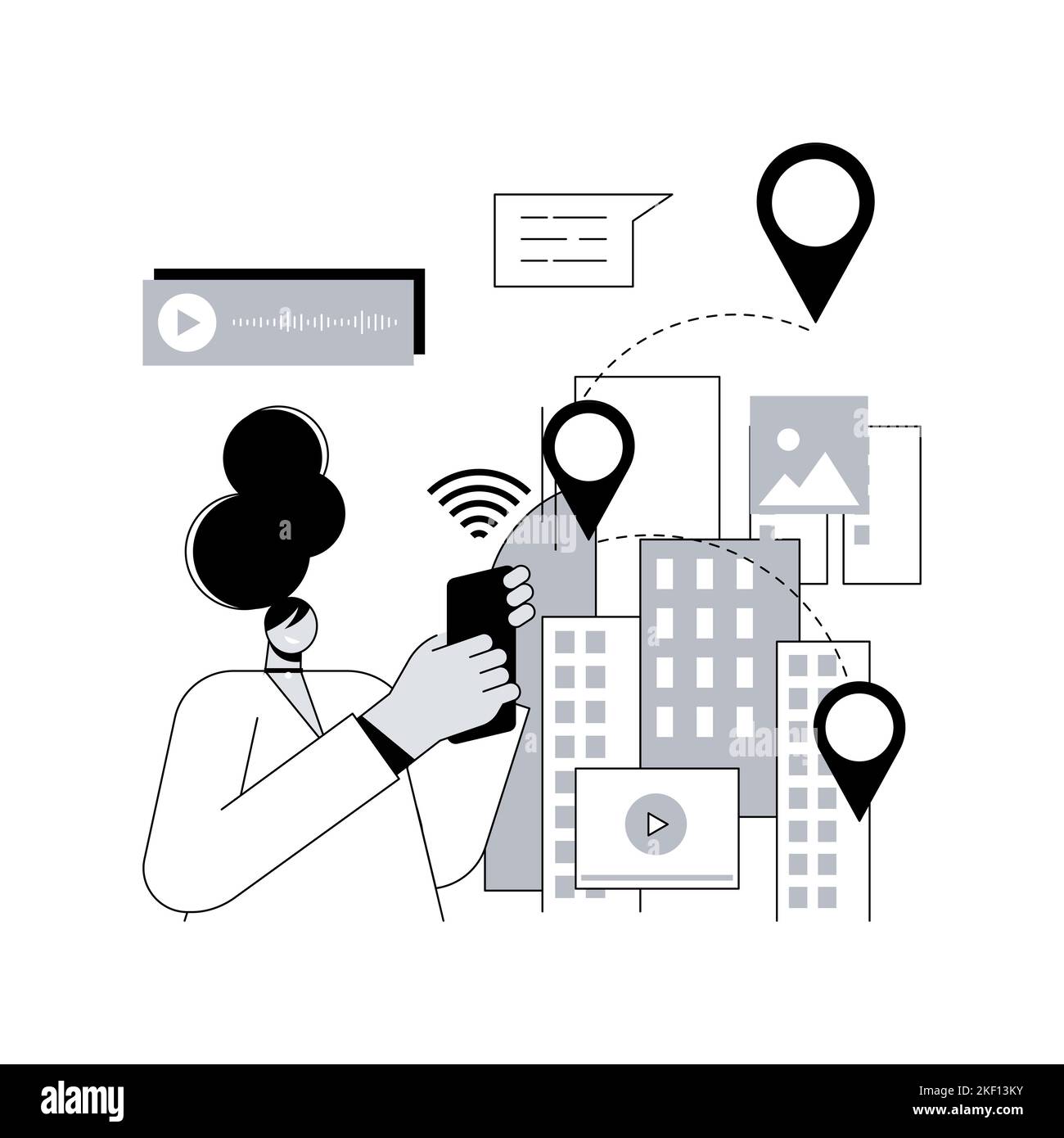 Smart destinations project abstract concept vector illustration. City ...