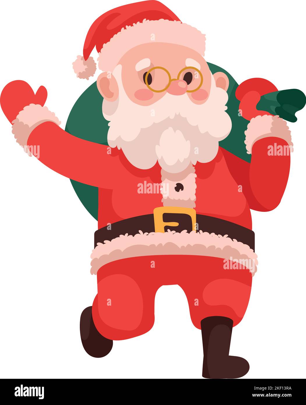 santa claus lifting gifts bag Stock Vector Image & Art - Alamy