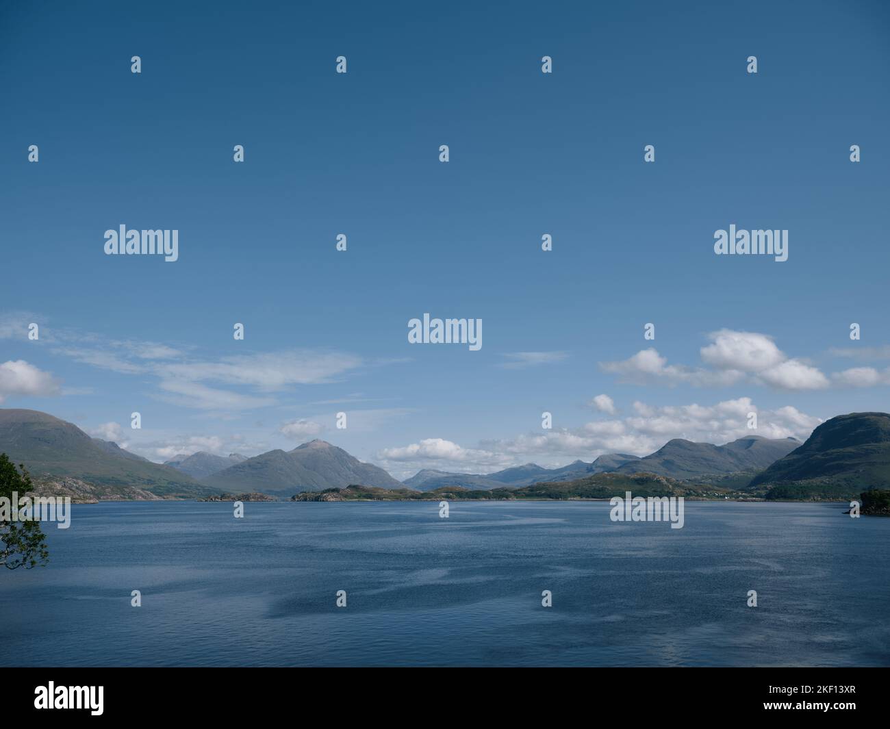 Loch Shieldaig and the Torridon mountains summer landscape in Wester ...