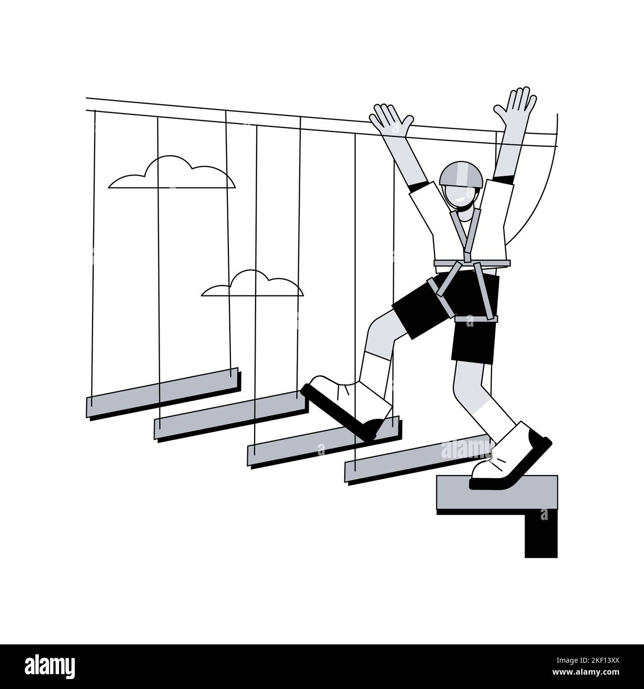 Summer ropes course abstract concept vector illustration. Summer ropes ...