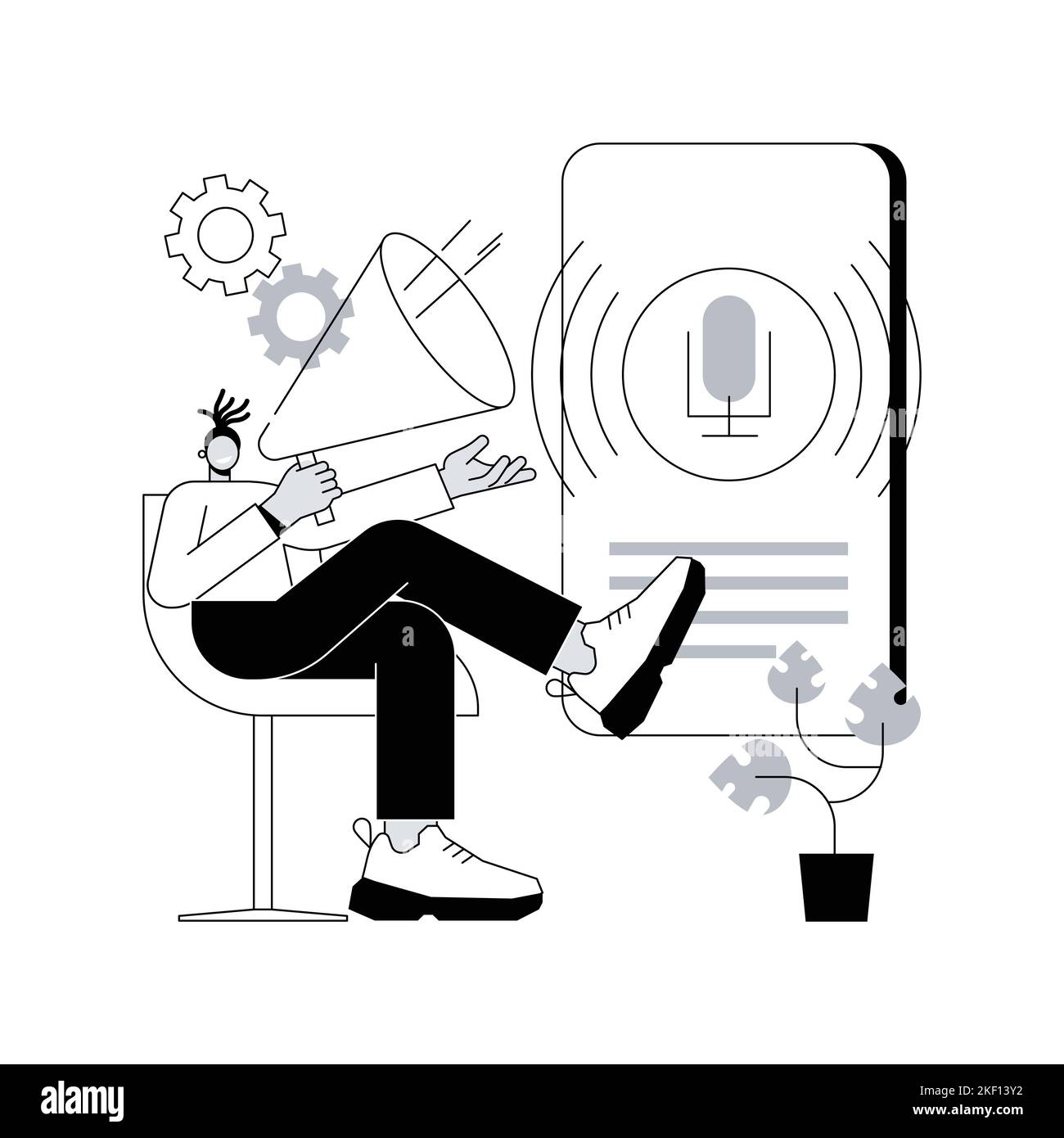 Speech to text abstract concept vector illustration. Multi-language ...