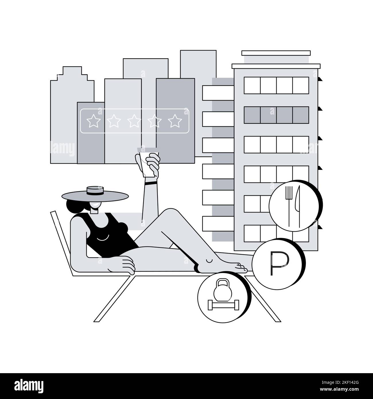 All-inclusive hotel abstract concept vector illustration. Hospitality ...