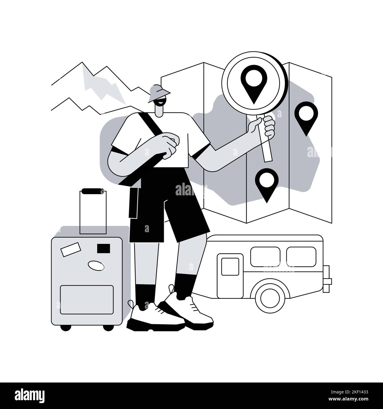 Inside country traveling abstract concept vector illustration. Local ...