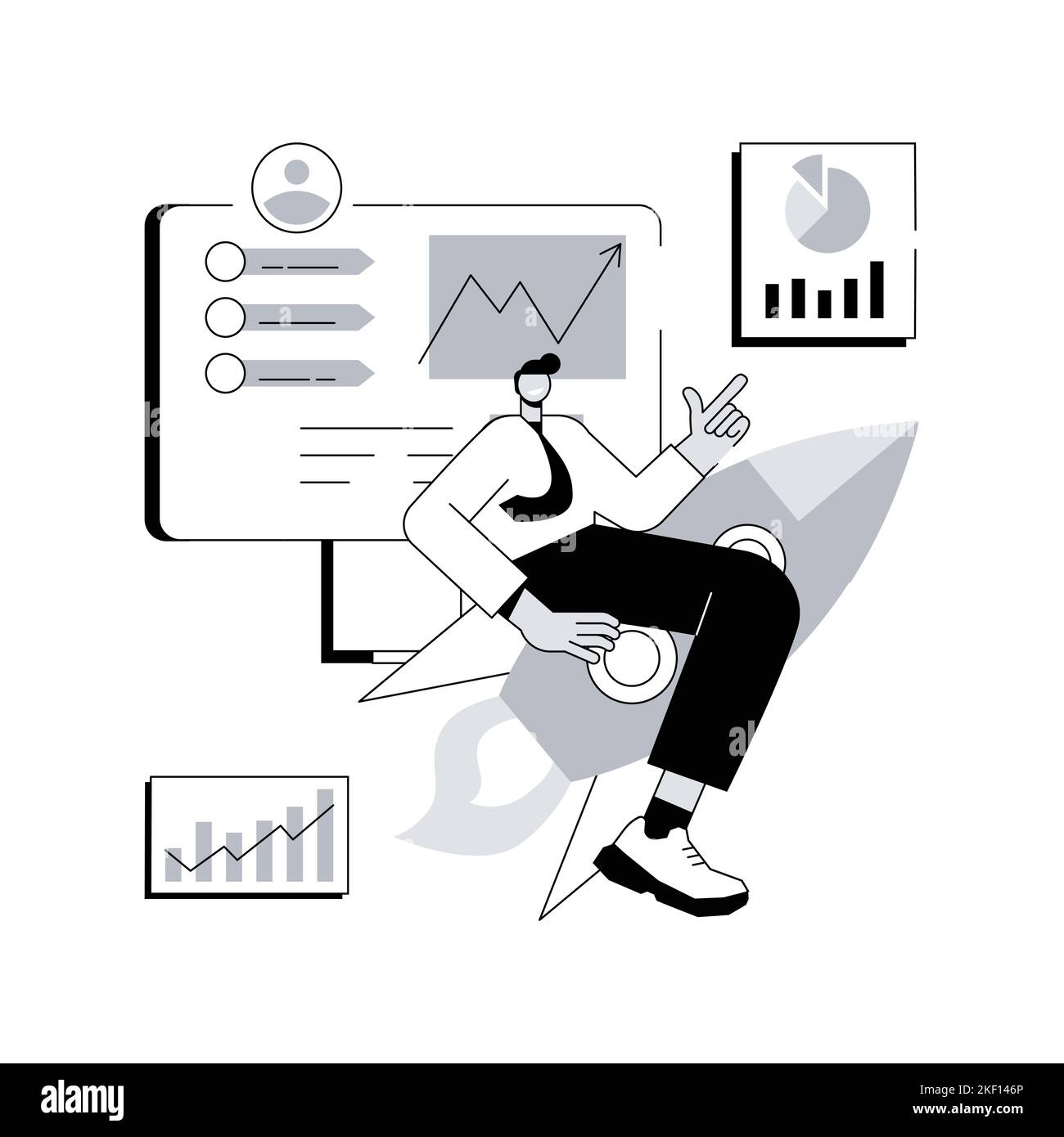 Data driven marketing abstract concept vector illustration. Data-driven ...