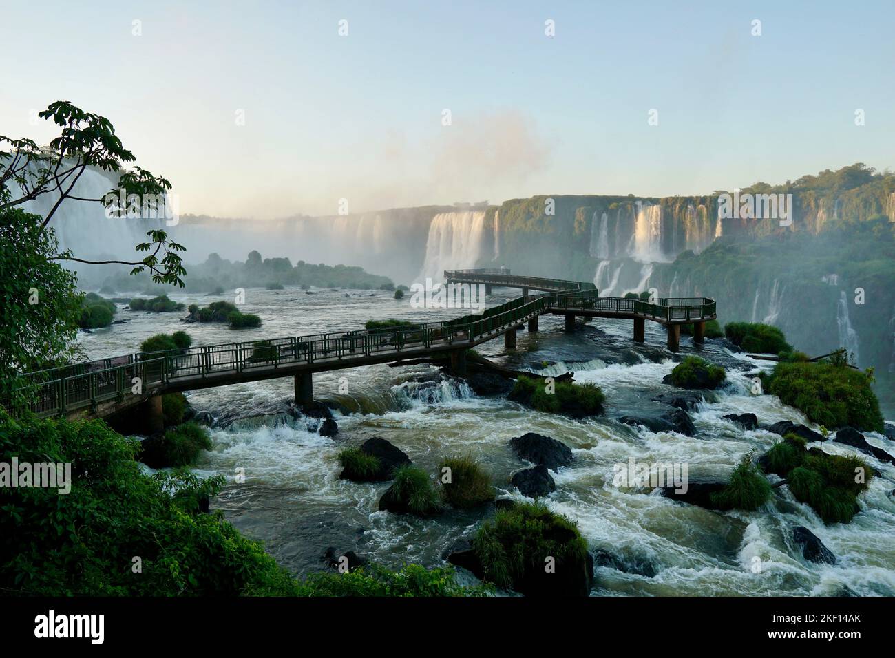 A beautiful shot of the bridge in Iguazu Falls, Brazil Stock Photo - Alamy