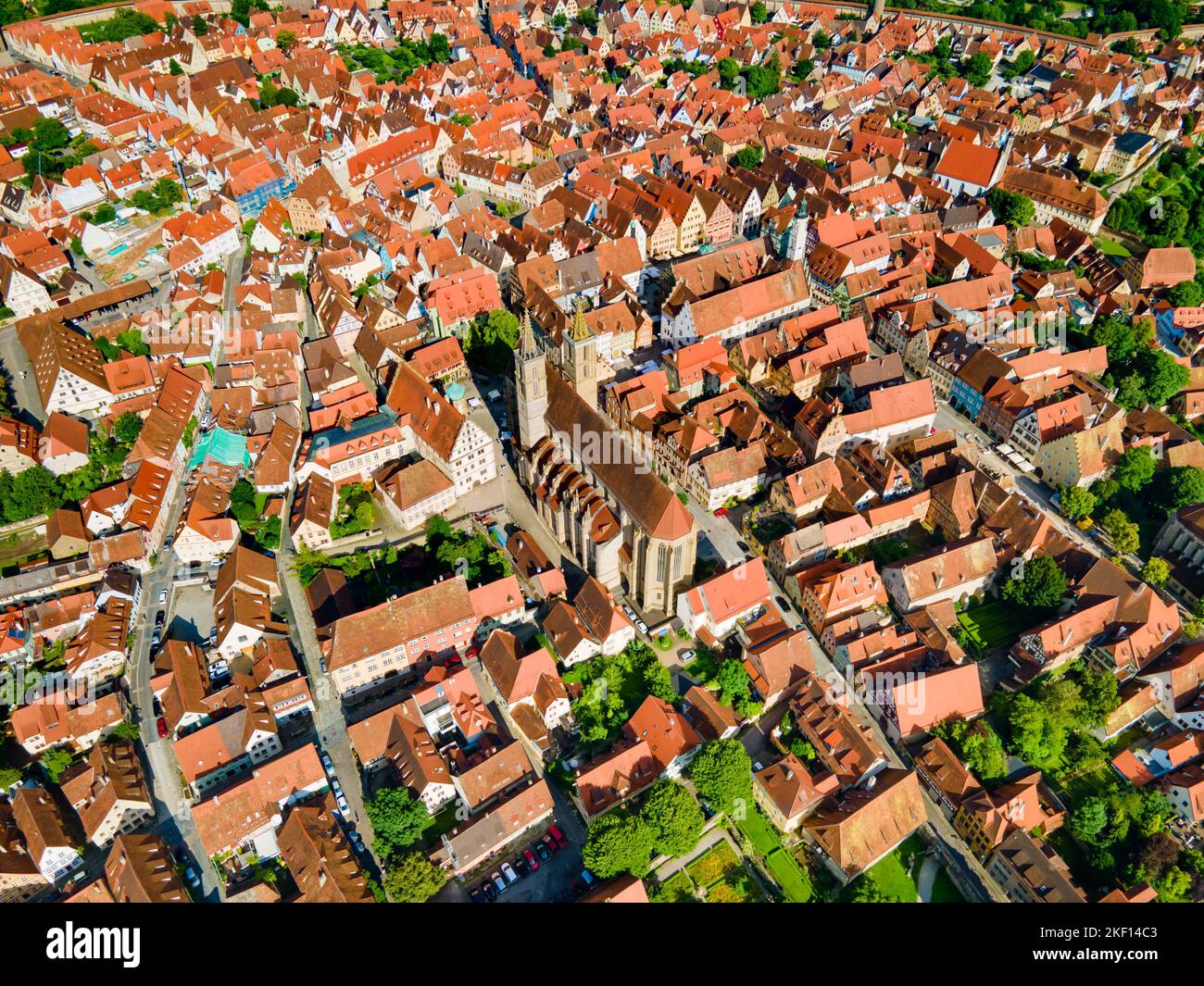 St. James or St. Jakob Church aerial panoramic view in Rothenburg ob ...