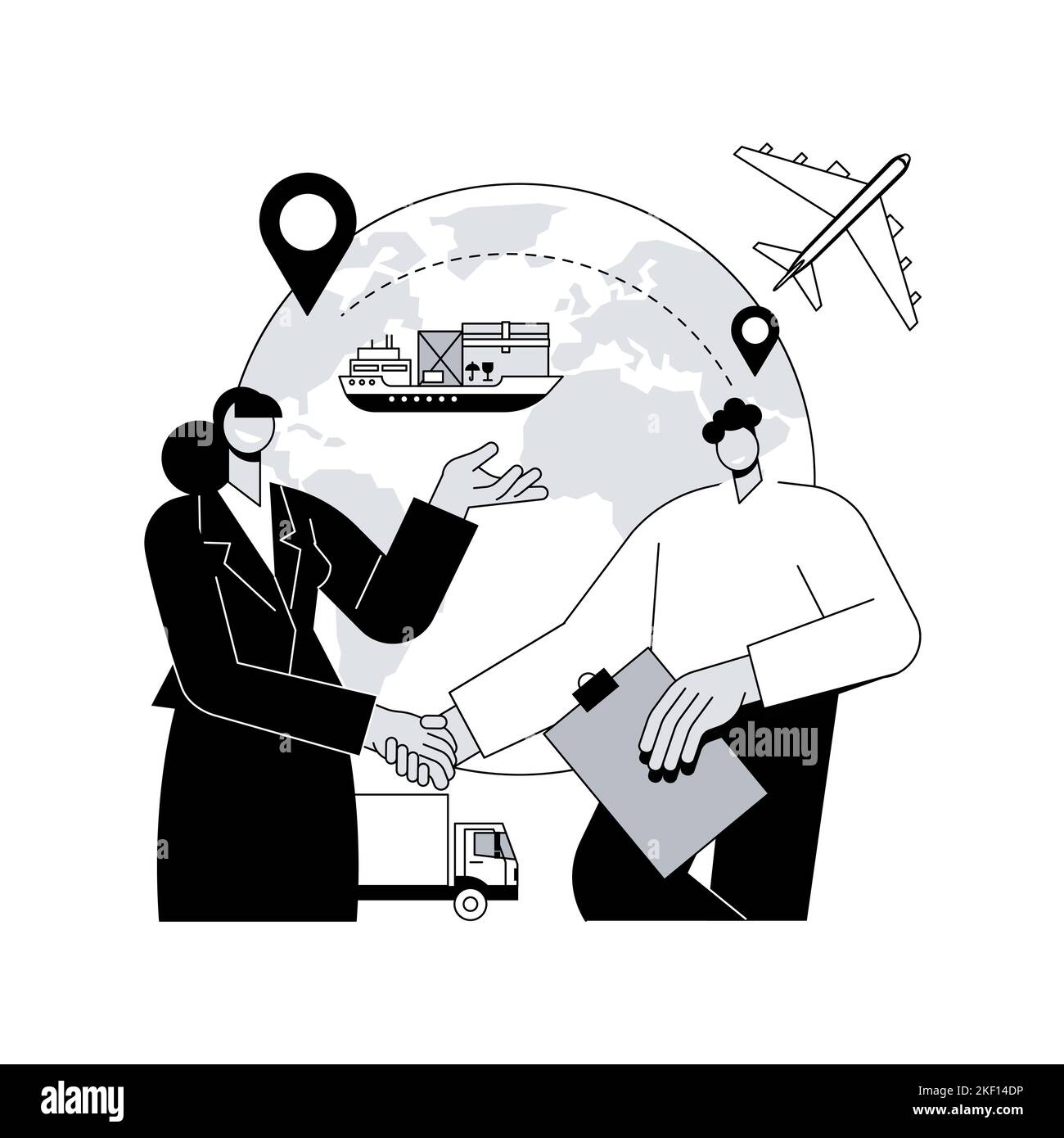 Collaborative logistics abstract concept vector illustration. Supply ...