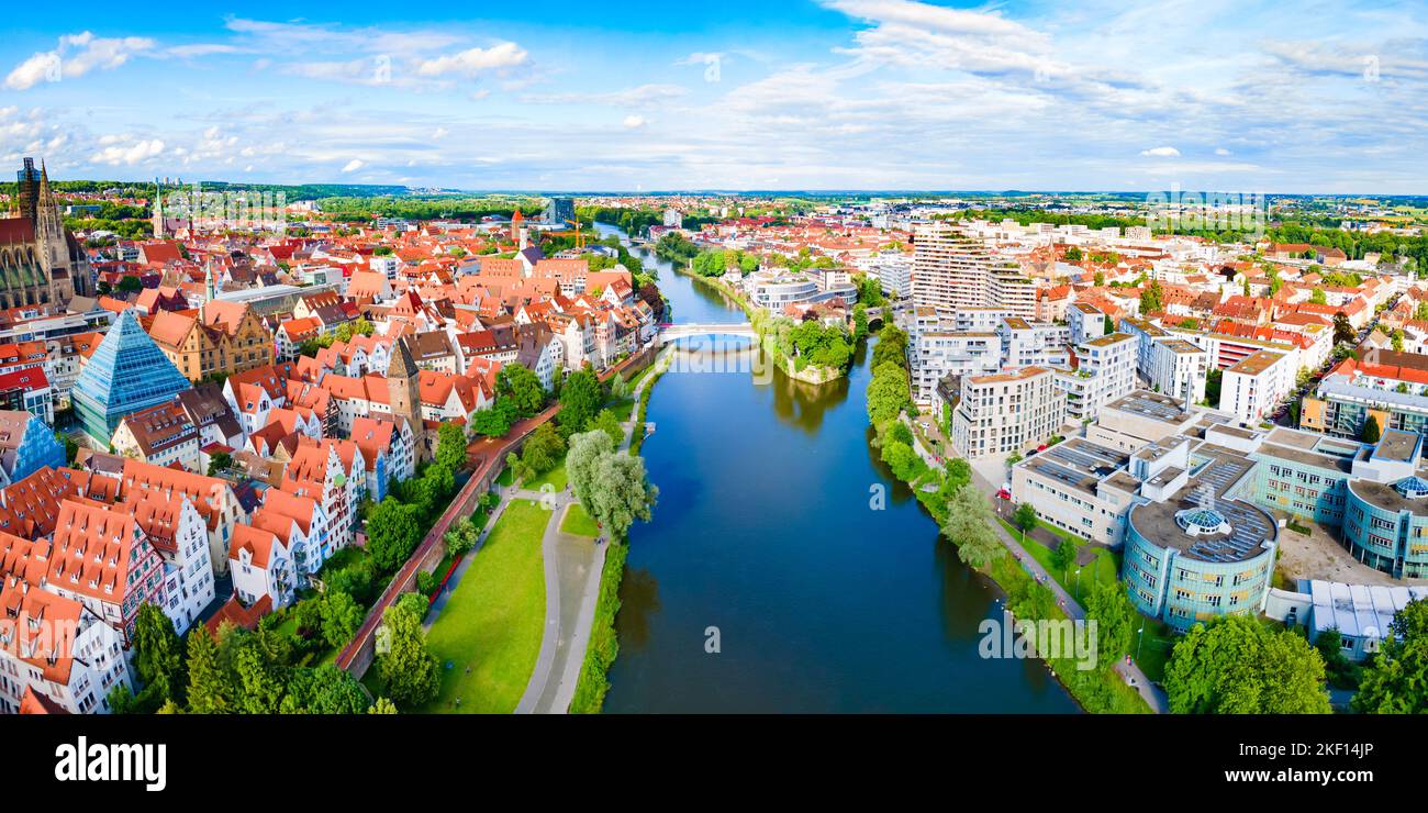 Ulm city aerial panoramic view in Germany Stock Photo - Alamy