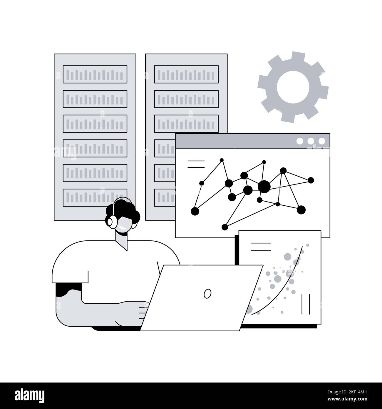 Big data visualization abstract concept vector illustration. Big data ...