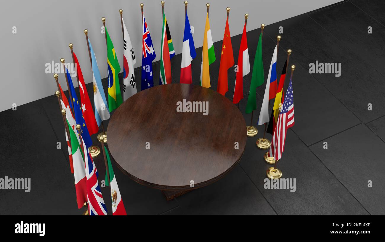 Flags G20 membership , Concept of the G20 summit or meeting, G20 ...