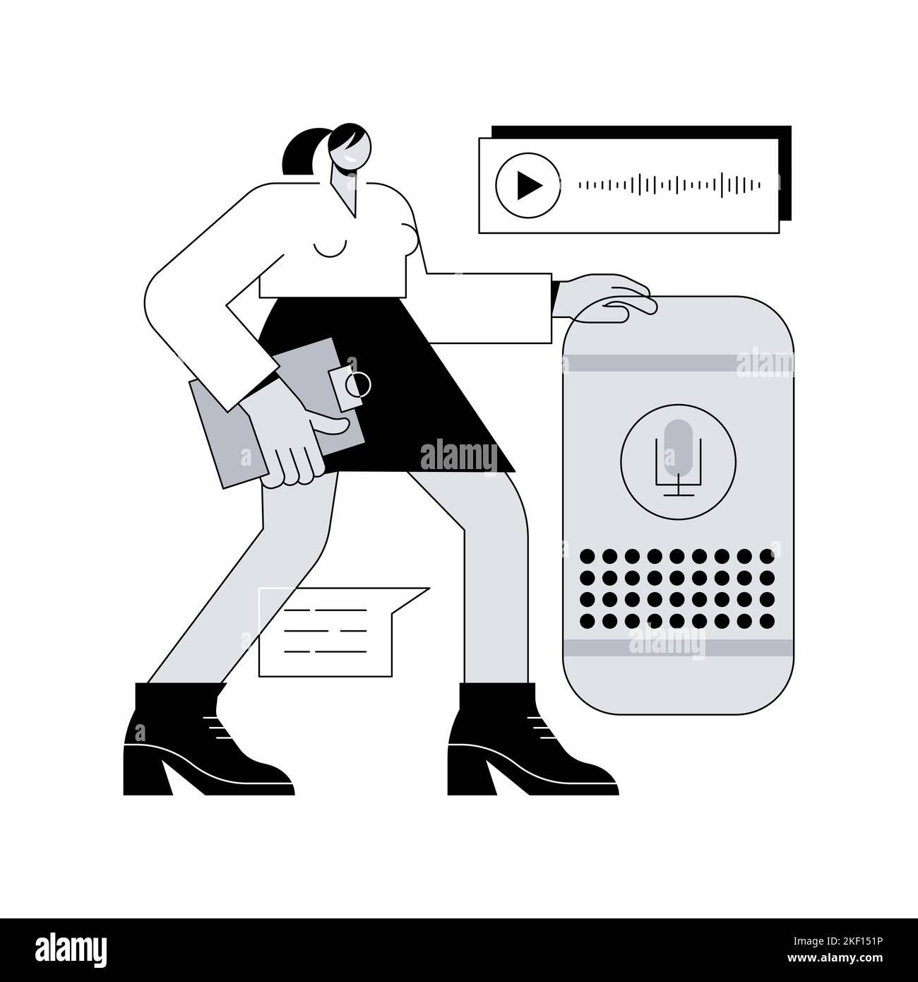 Smart speaker abstract concept vector illustration. Voice-activated ...