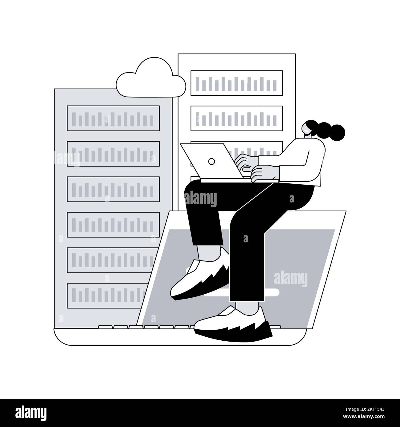 Data center abstract concept vector illustration. Colocation data center, centralized computer ...