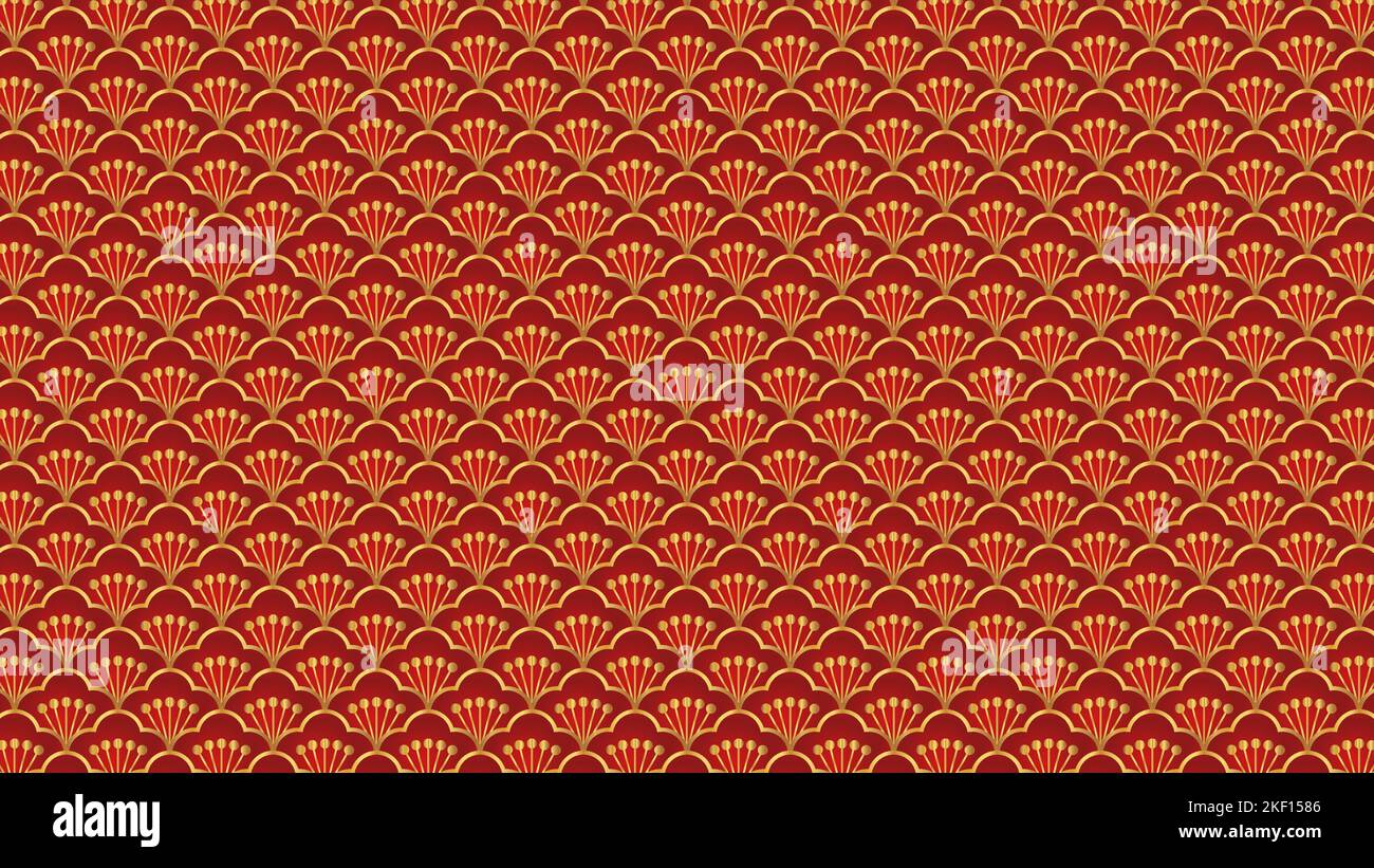 Traditional chinese pattern. Red golden asian luxury ornament Stock ...