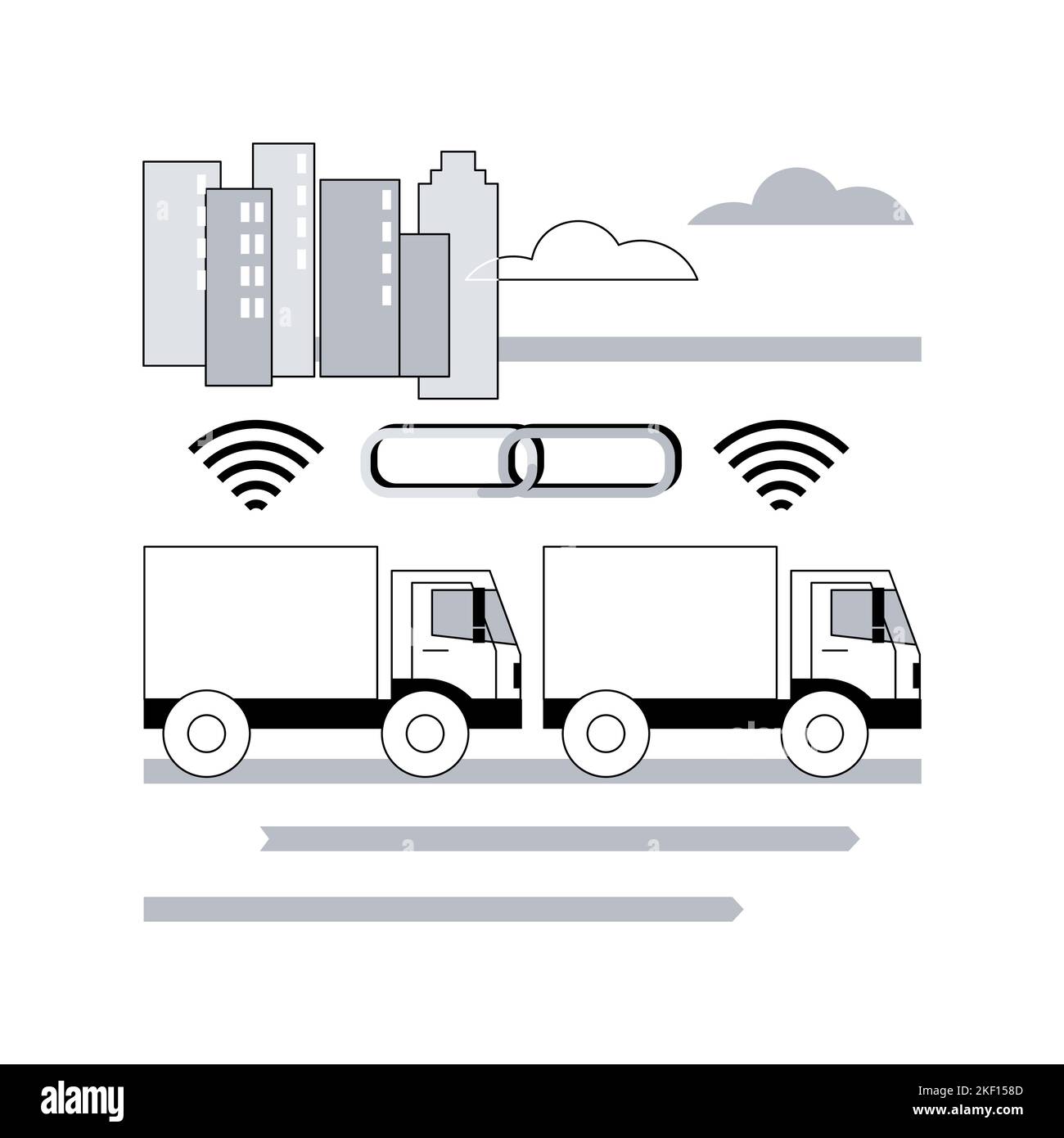 Truck platooning abstract concept vector illustration. Autonomous ...