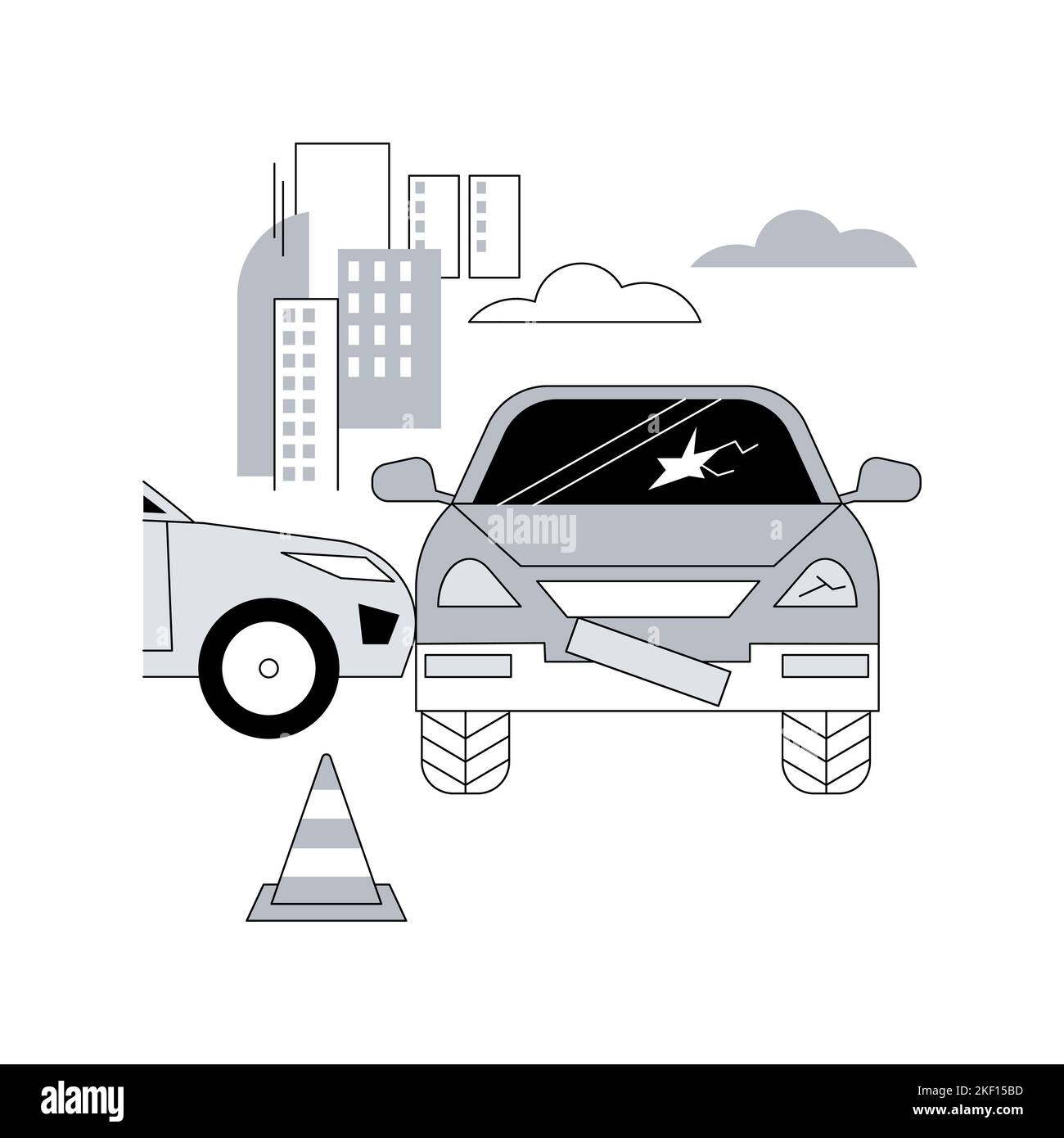 Traffic accident abstract concept vector illustration. Road accident ...