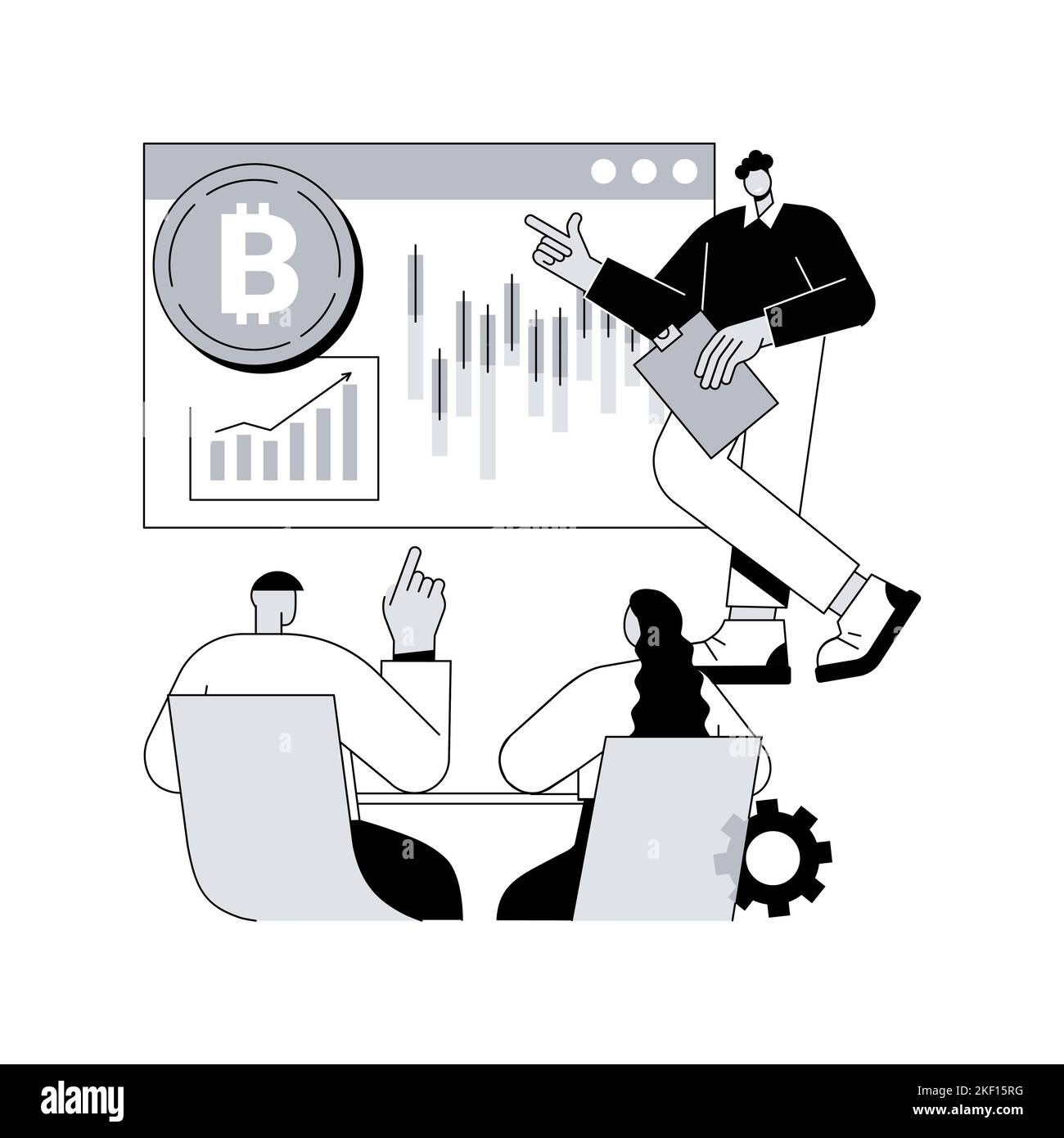 Cryptocurrency trading courses abstract concept vector illustration ...
