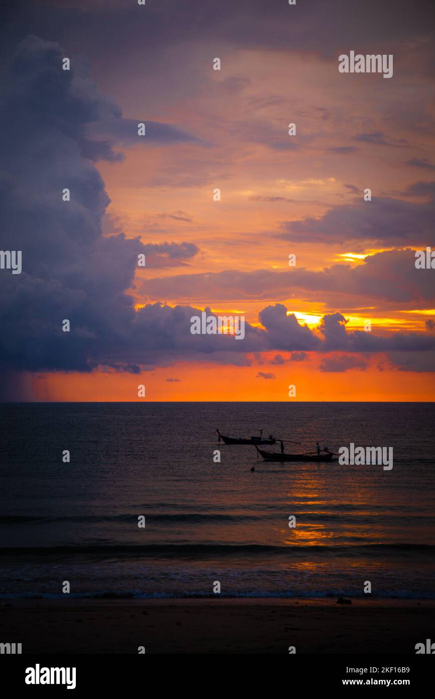 Beautiful beach sunset in koh Lanta, Krabi, Thailand Stock Photo - Alamy