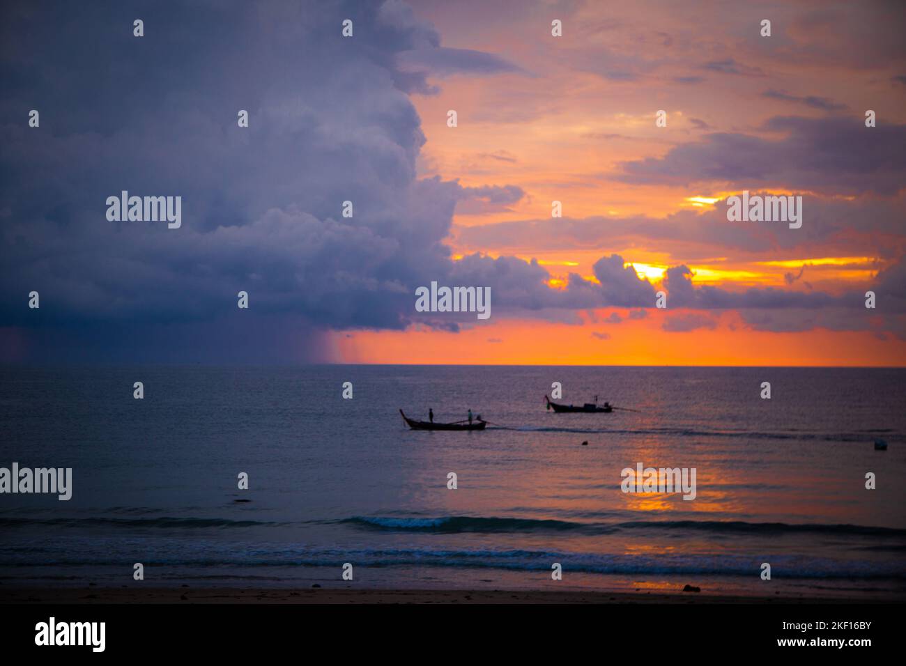 Beautiful beach sunset in koh Lanta, Krabi, Thailand Stock Photo - Alamy