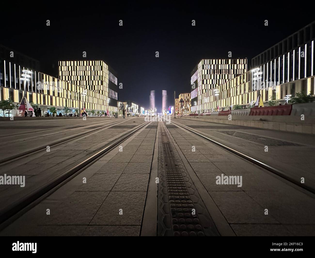 Lusail Plaza Tower 4 Drone show. Lusail Boulevard Qatar Stock Photo - Alamy