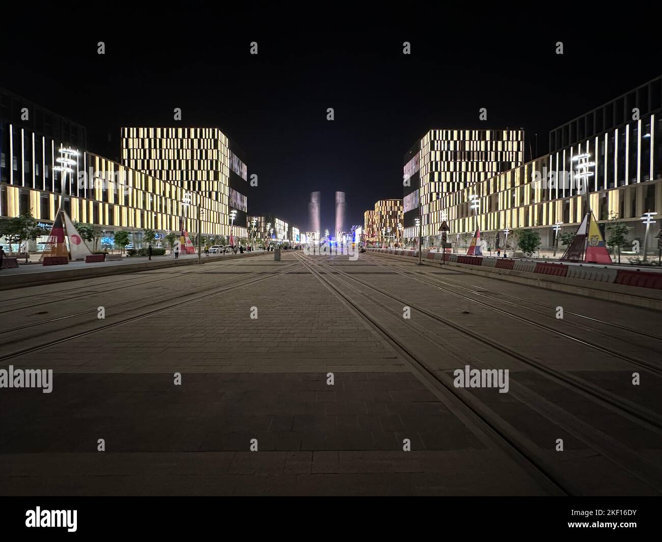 Lusail Plaza Tower 4 Drone show. Lusail Boulevard Qatar Stock Photo - Alamy