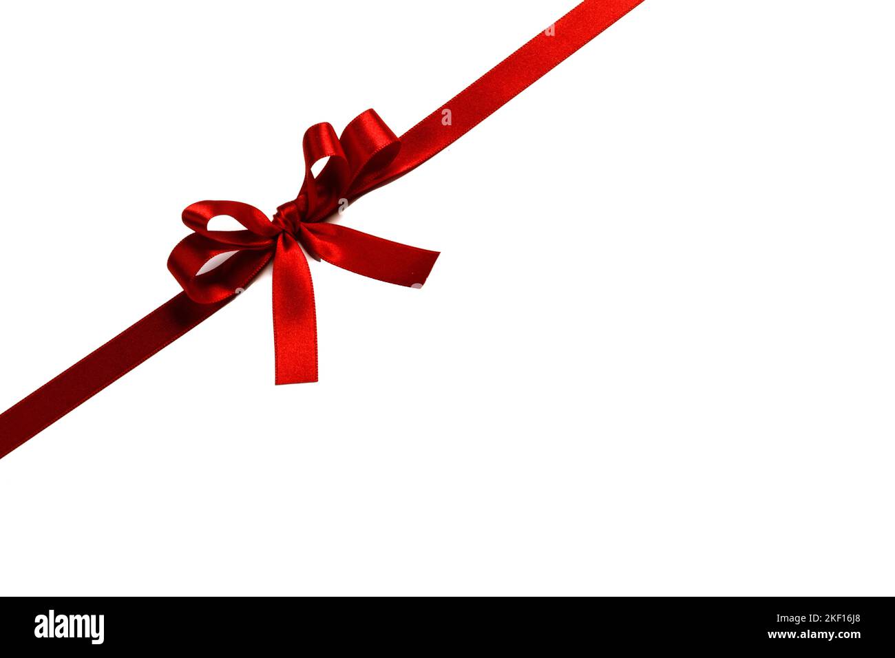 Elegant satin red ribbon bow isolated on white background Stock Photo ...