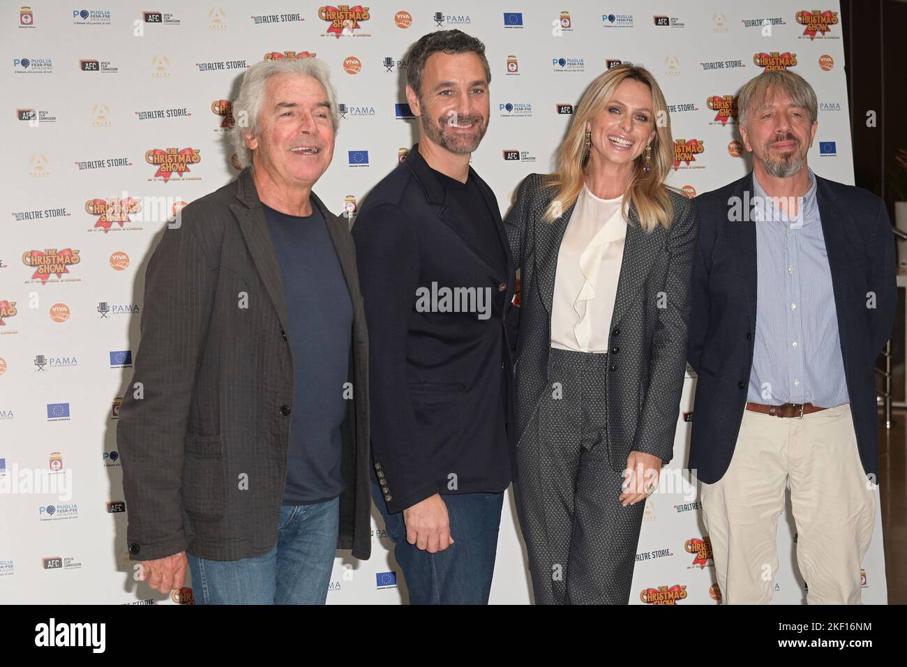 (From Left to Right) Tullio Solenghi, Raoul Bova, Serena Autieri and ...