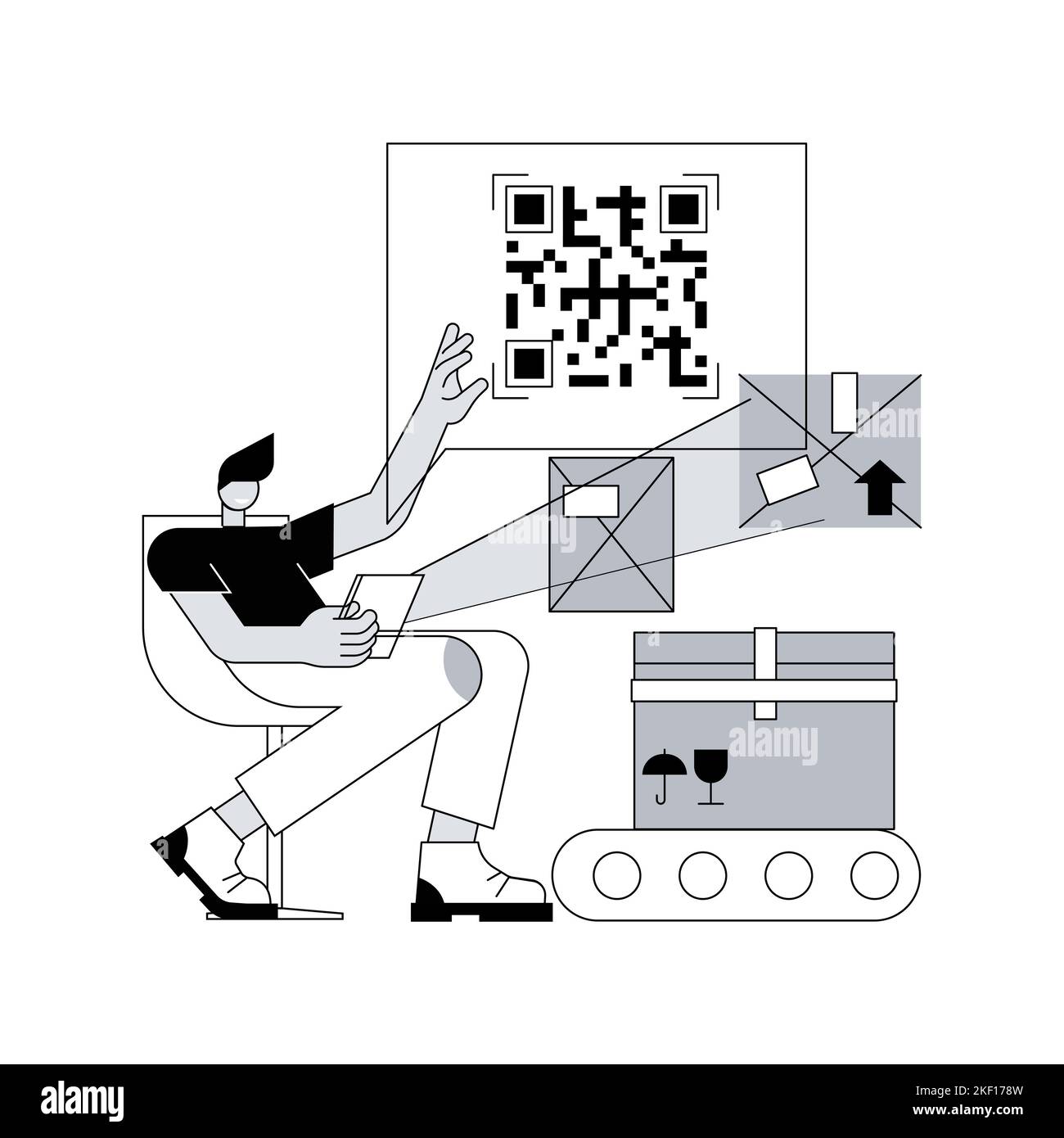 QR code abstract concept vector illustration. QR generator online, QR ... QR code abstract concept vector illustration. QR generator online, QR ...