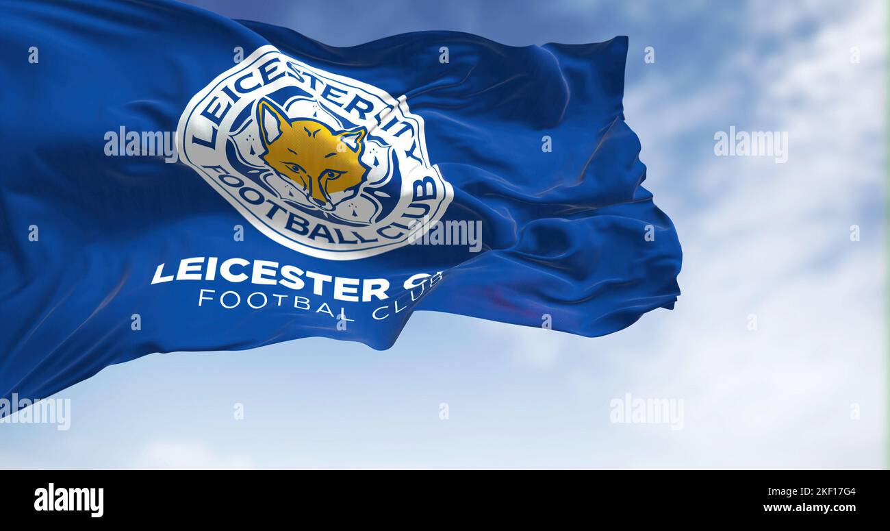 Leicester, UK, Oct. 2022: The flag of Leicester City Football Club ...