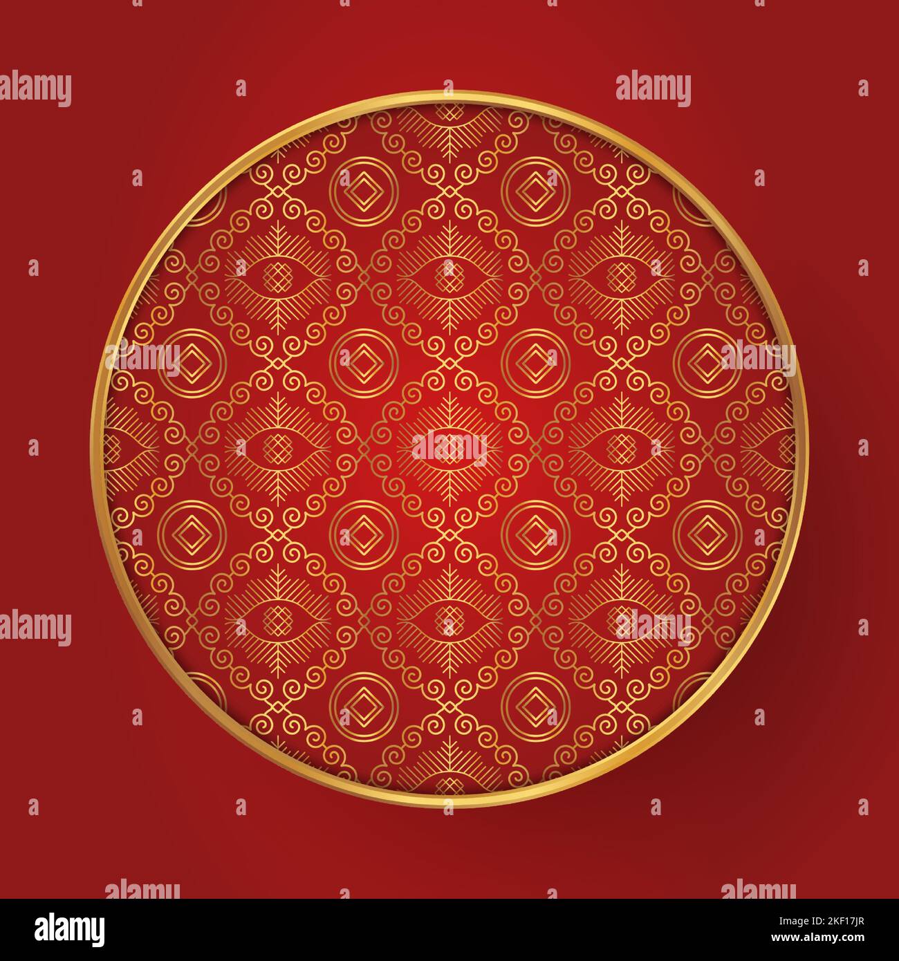 Traditional chinese round pattern frame. Oriental, japanese circle ...