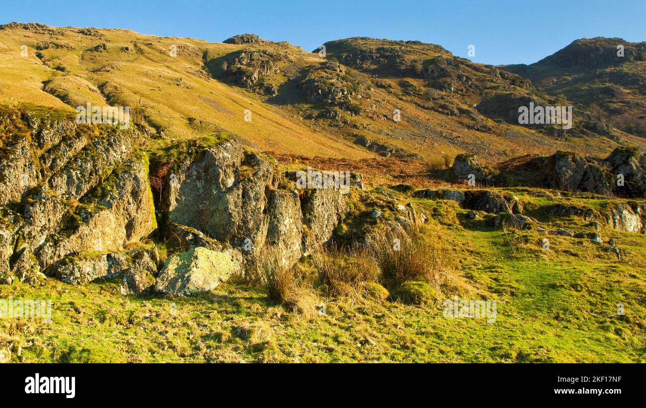 Angle Tarn Fell, January, Patterdale area, Lake District National Park ...