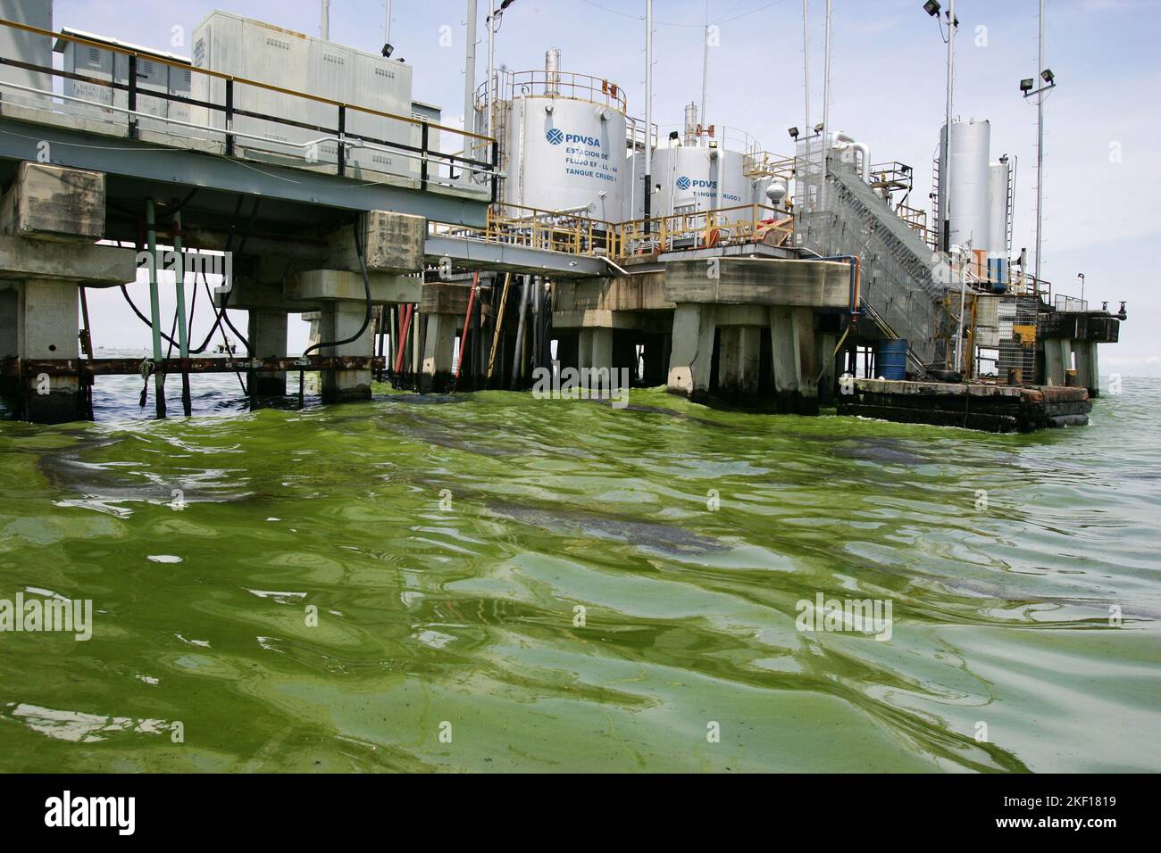 Lago de Maracaibo-Cabimas-Venezuela-2011- An oil bomb is seen next to ...