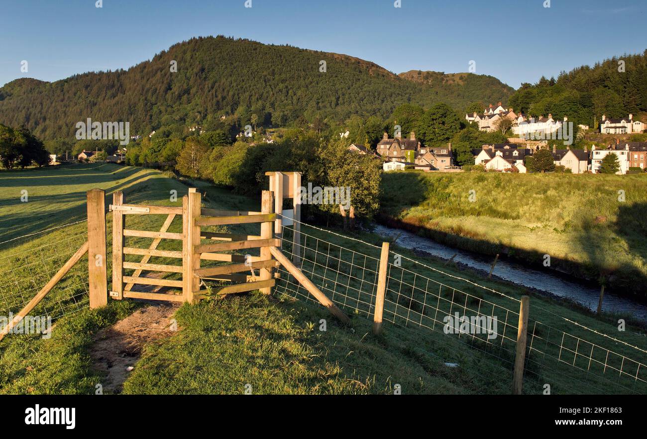 Photograph of the town of Trefriw in Conwy Valley in Snowdonia region ...